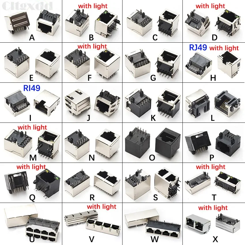 1PCS-Plastic-Metal-RJ45-RJ49-Shield-Network-Jack-8-Pin-PCB-SMT ...