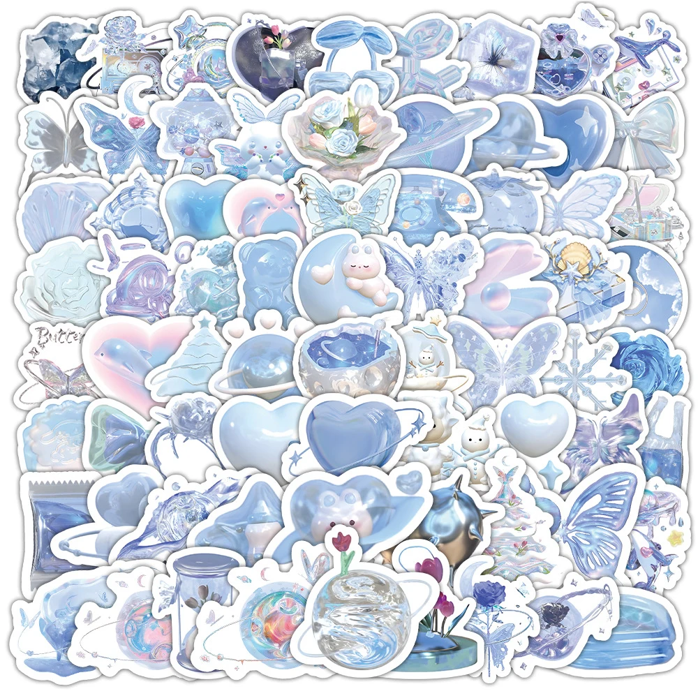10-30-50-100pcs-Cute-Shining-Blue-INS-Style-Artsy-Stickers-Aesthetic ...
