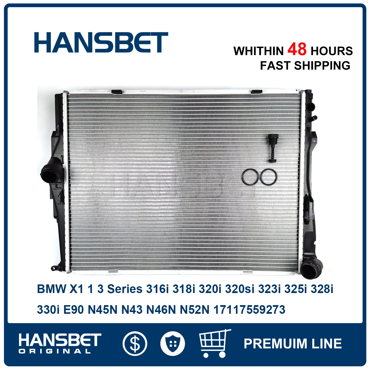 Engine Cooling Radiator Fits BMW X1 1 3 Series 318i 320i 320si 323i ...