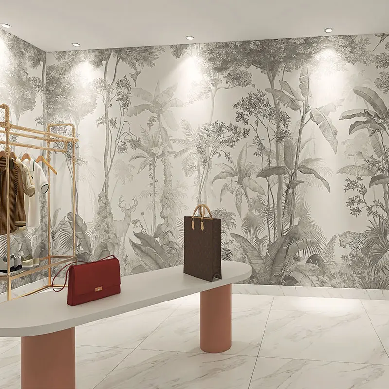 Personalizado-3d-papel-de-parede-mural-nordic-preto-e-branco-alce ...