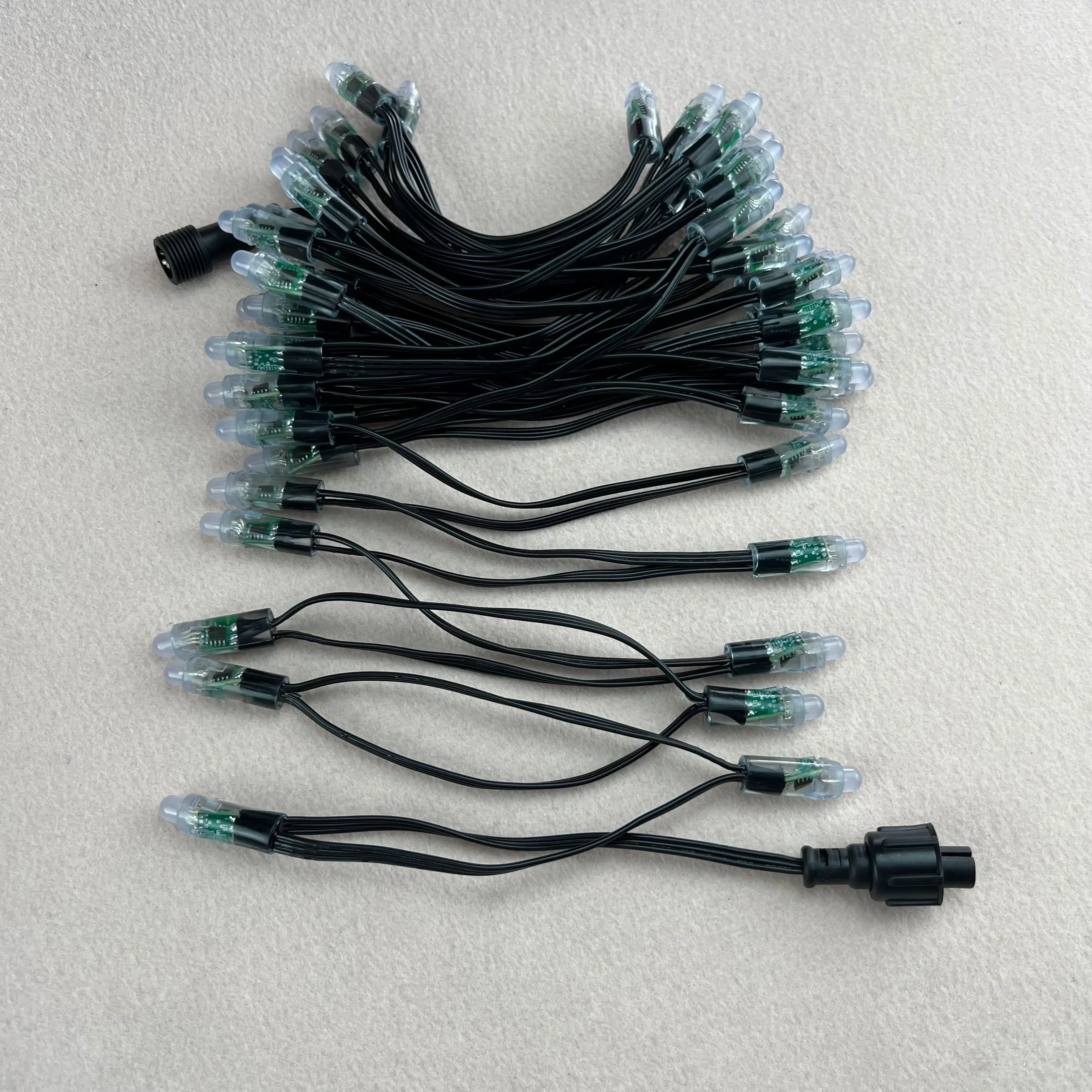 50pcs/set bullet type 15cm(6 inches) spacing DC5V addressable 12mm WS2811 RGB led smart pixel ...