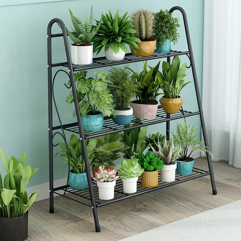 New-1-3-Layer-Multi-Purpose-Wrought-Lron-Balcony-Flower-Stand-Flower ...