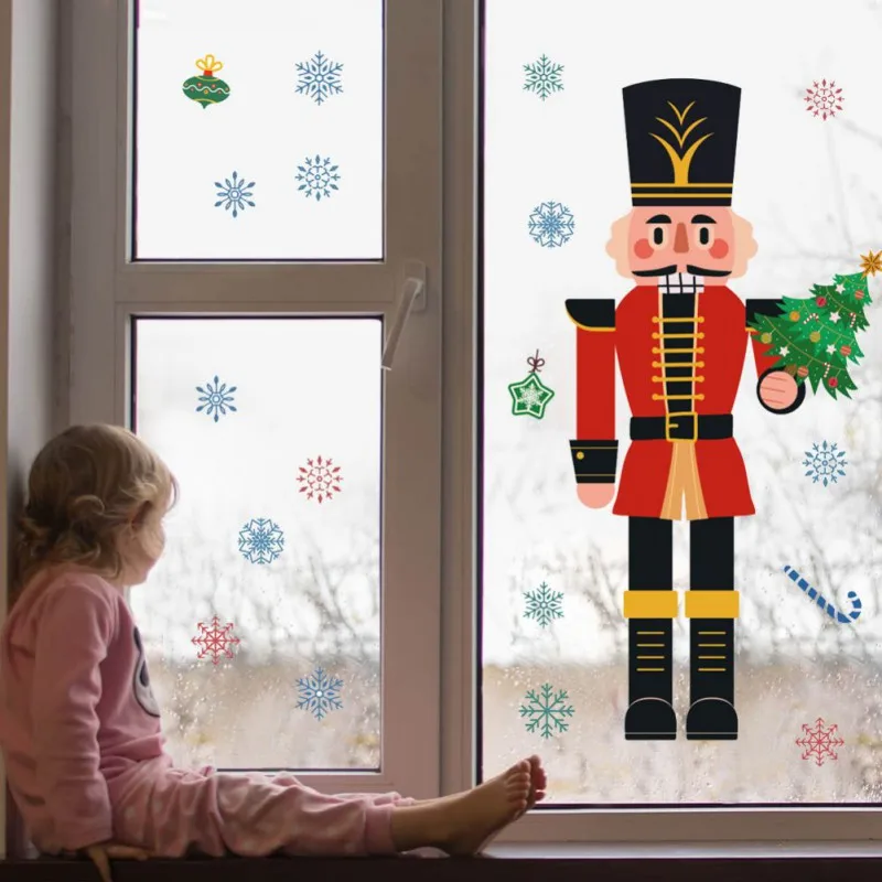 Christmas-Wall-Sticker-Decoration-Nutcracker-Snowflake-Pattern ...