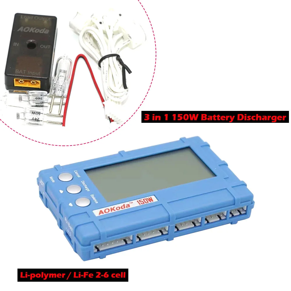 AOKoda-3-in-1-Battery-Balancer-LCD-RC-2s-6s-Lipo-5W-150W-Voltage-Meter ...