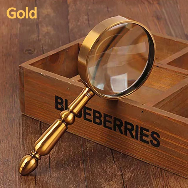 20X Handheld Retro All-Metal Magnifier Reading Magnifying Glass ...