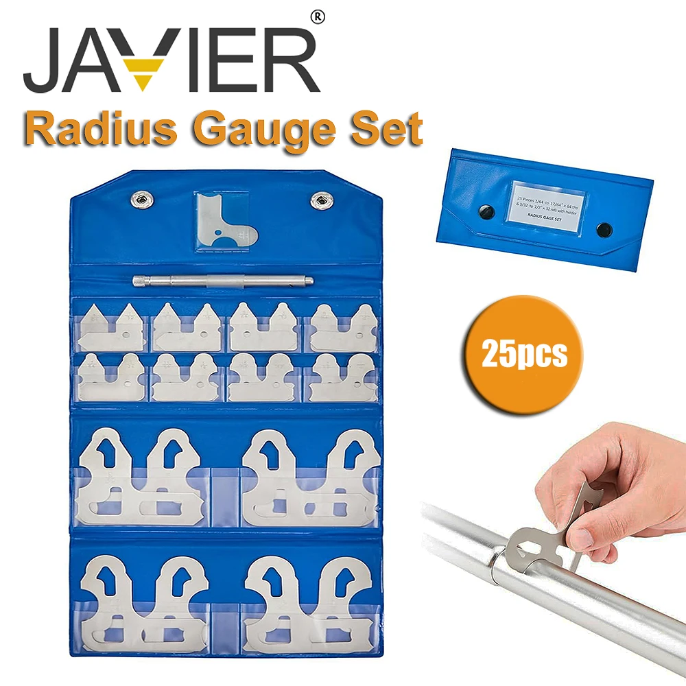 25-Pc-Radius-Gauge-Set-Fractional-1-64-1-2-inch-Gages-with-Holder ...