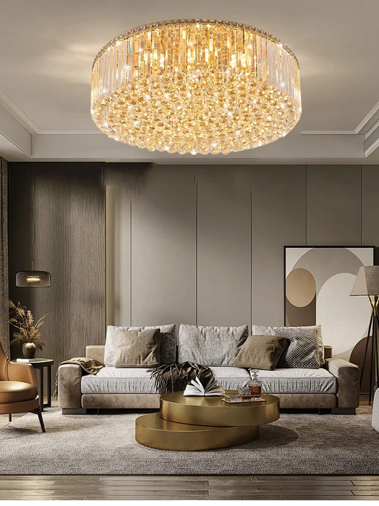 Gold Modern Luxury Round Crystal Ceiling Lamps Led Home Appliance ...