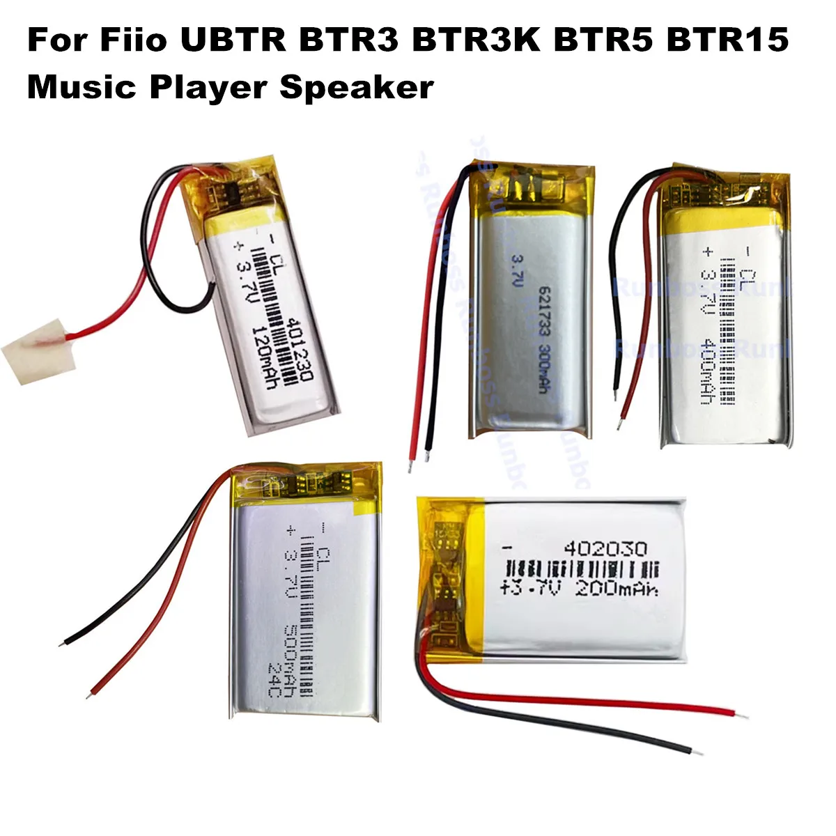 Fiio UBTR μBTR BTR3 BTR3K BTR5 BTR15 용 배터리, 음악 플레이어 스피커 리튬 폴리머 교체 배터리 ...