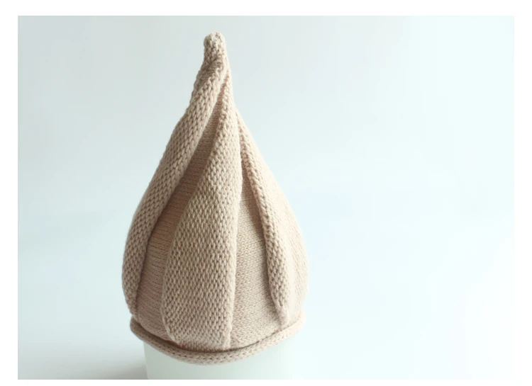Casquette,Bonnet en laine tricoté pointu pour bébé,forme concave,bonnet ...
