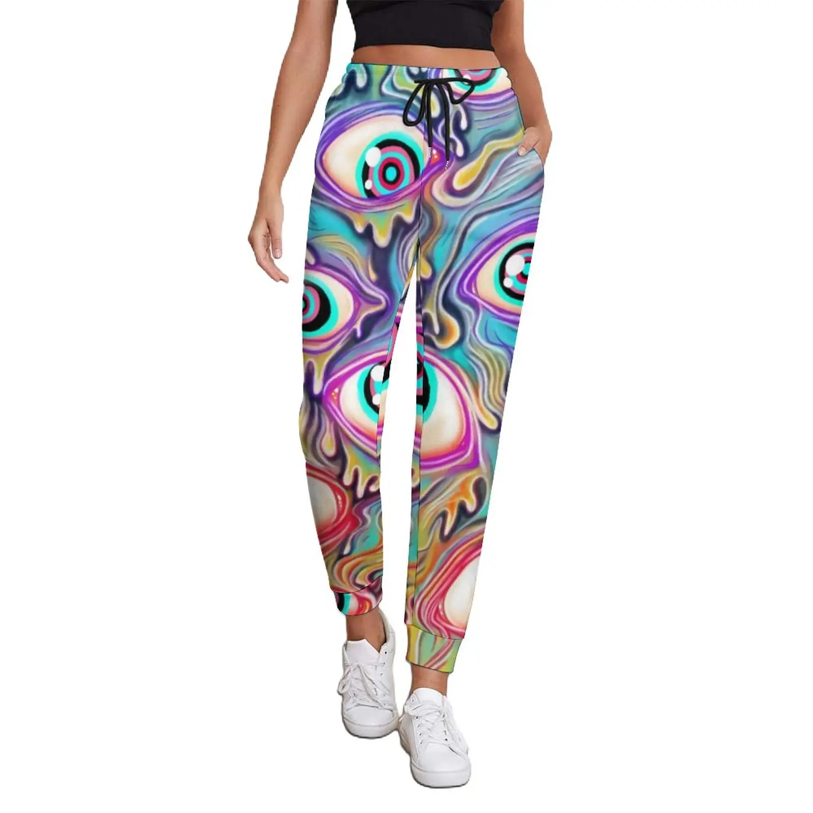 Colorful-Dripping-Eyes-Jogger-Pants-Eyeball-Pattern-Casual-Oversized ...