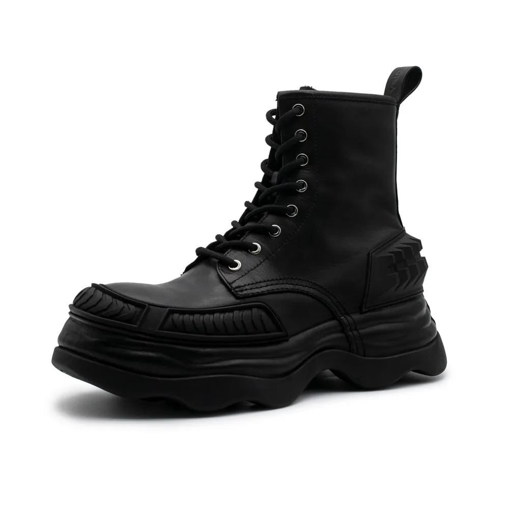 Resistant-Men-Mecha-Boots-Zipper-Men-s-Combat-Boot-Thick-Sole-Man ...