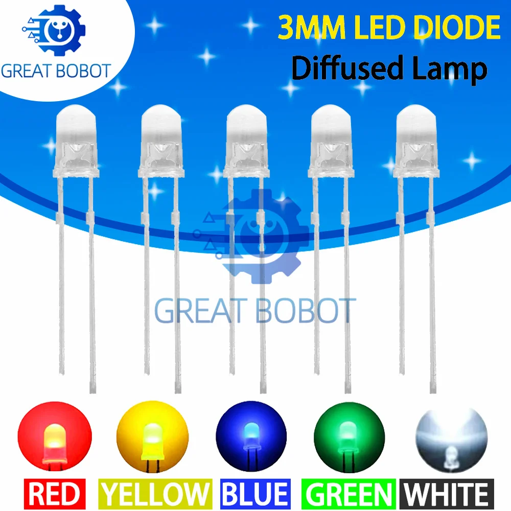 BS-10PCS-F3-Ultra-Bright-3MM-Round-Water-Clear-Green-Yellow-Blue-White ...