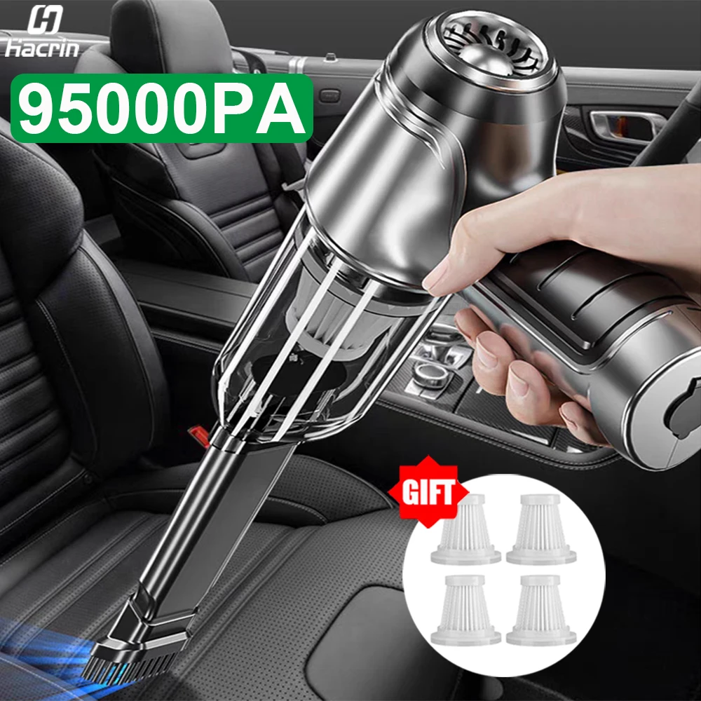 Car Vacuum Cleaner 95000PA Strong Suction Handheld Wireless Vacuum ...