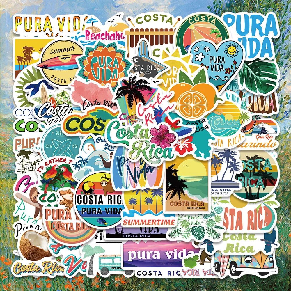 50PCS-Costa-Rica-Travel-City-Landscape-Pura-Vida-Sticker-Toys ...