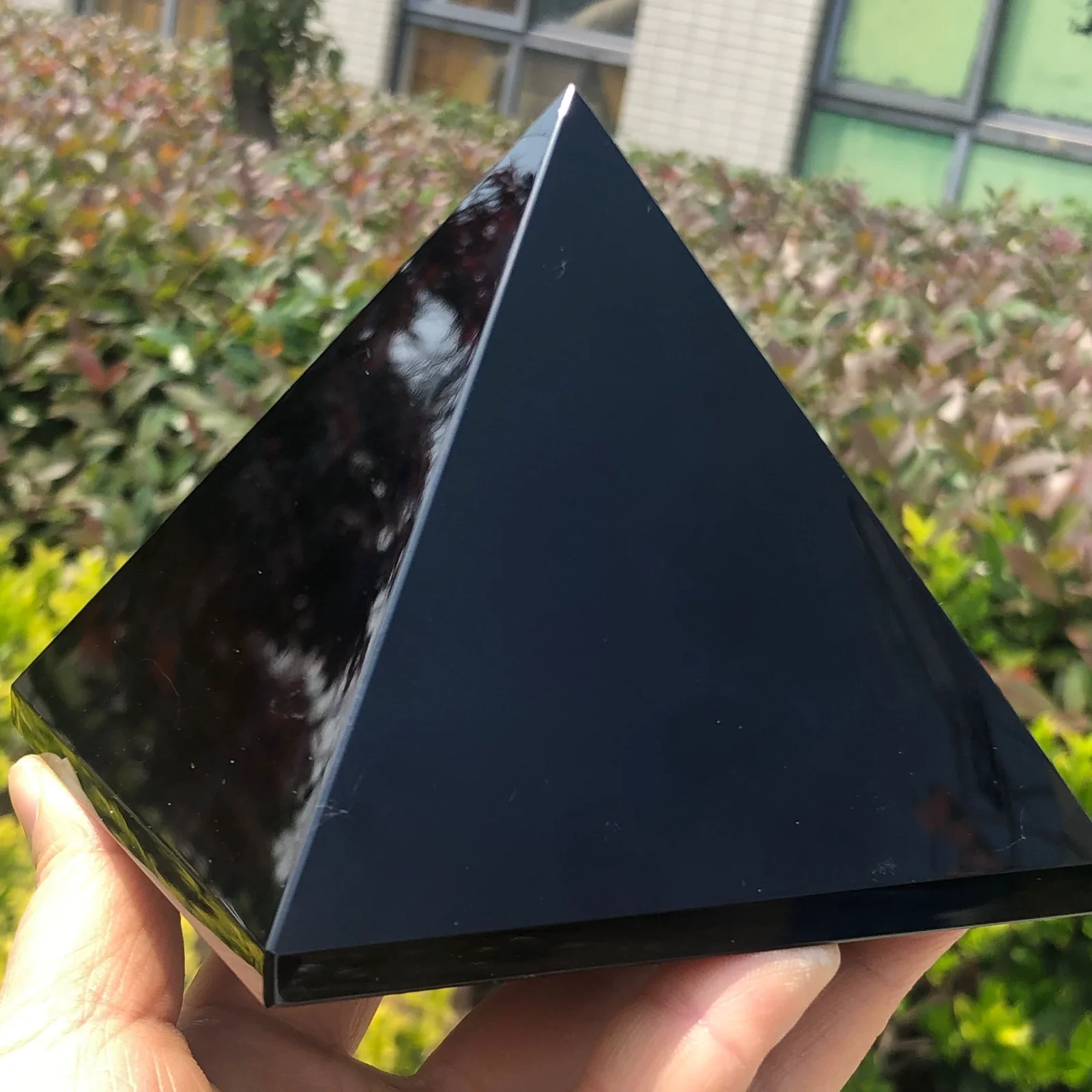 Obsidian Pyramid Natural Polished Surface Black Crystal Reiki Energy ...