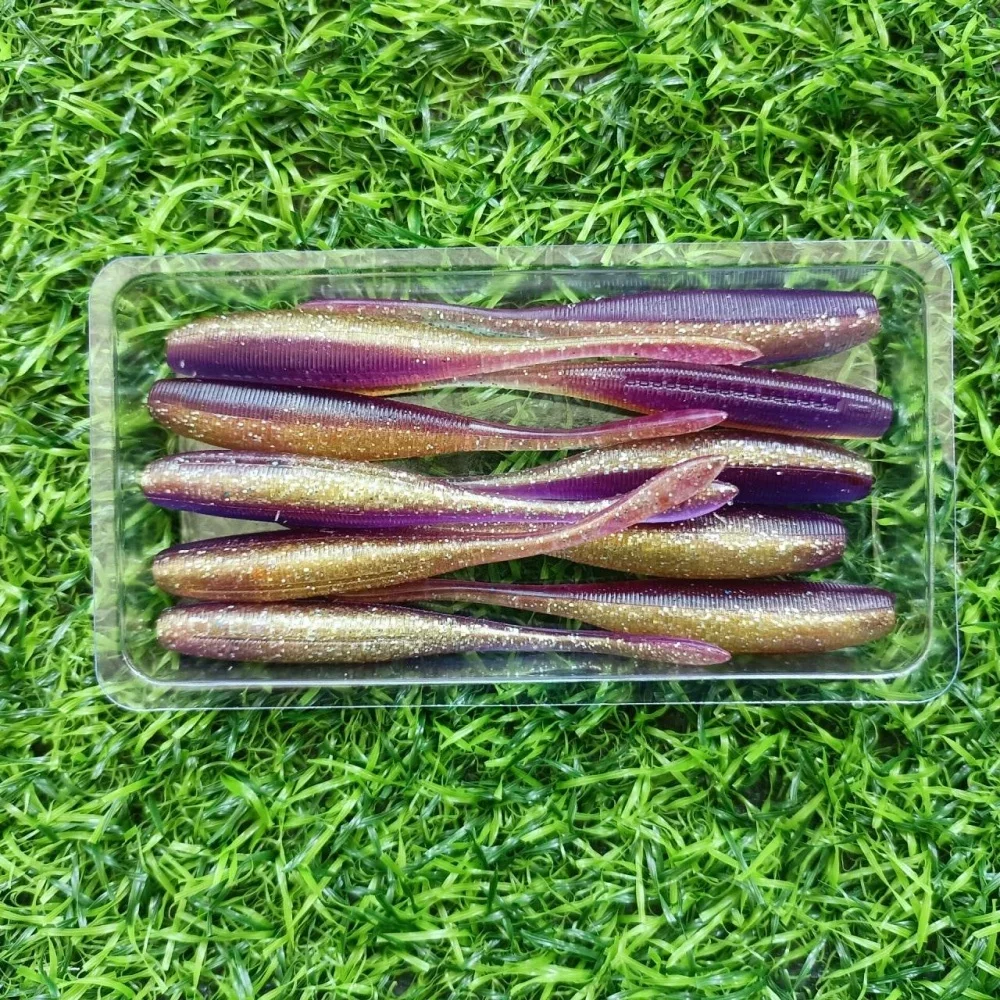 MUKUN 10pcs Stick Worm Softbait Fishing Lure Add Salt Straight Tail ...