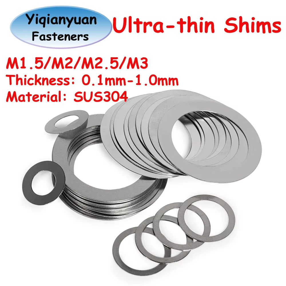 Yiqianyuan M1.5 M2 M2.5 M3 DIN988 SUS304 Stainless Steel Adjusting Shim ...
