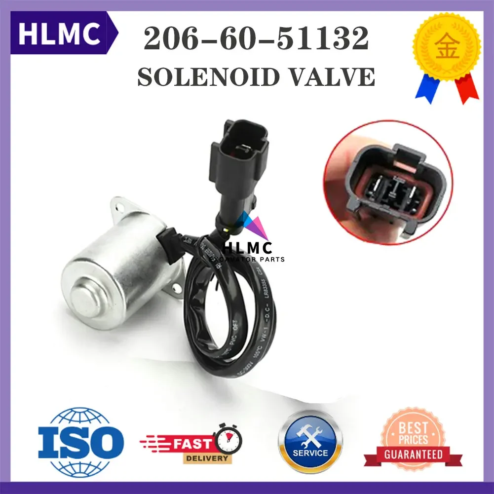 Solenoid Valve 206-60-51132 206-60-51130 For Excavator Rotary Solenoid ...
