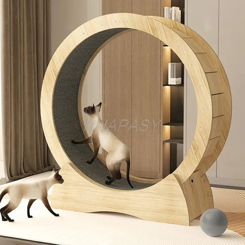 Pet-Cat-Treadmill-Silent-Roller-Fiberboard-Fitness-Exercise-Wood-Cat ...