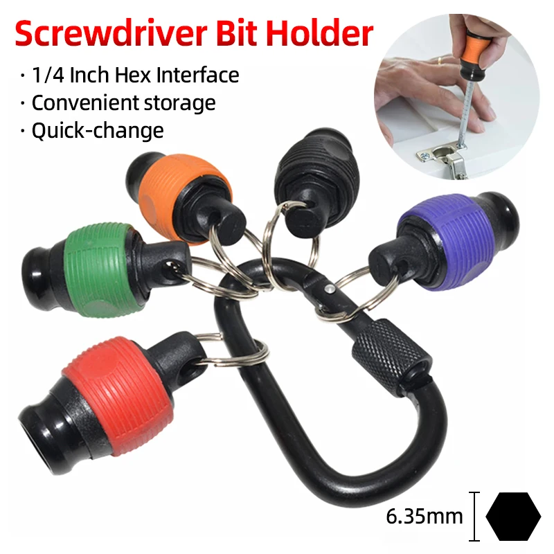 Screwdriver Bit Holder Keychain Extension Bar 1/4" Hex Shank Quick ...