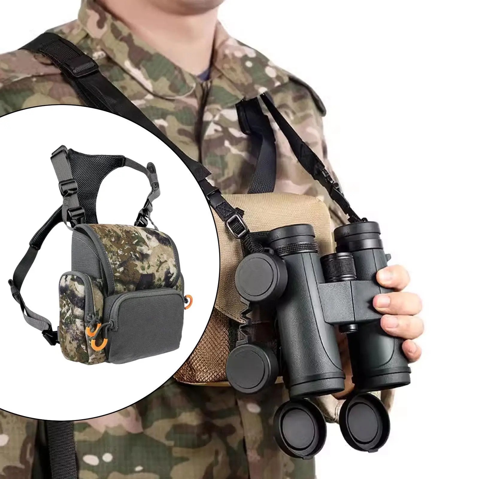 Binocular Harness Chest Pack Practical Multipurpose with Rain Cover ...