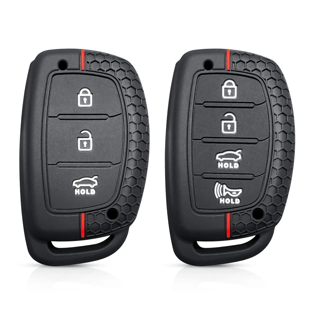 3 Button Silicone Flip Car Key Case For Hyundai Solaris Verna Elantra ...