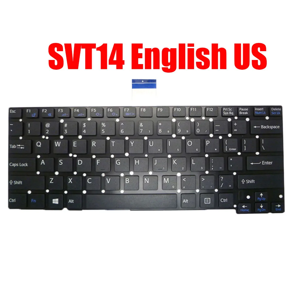 English-US-Laptop-Keyboard-For-SONY-SVT14-HMB8809NWC-Black-Without ...
