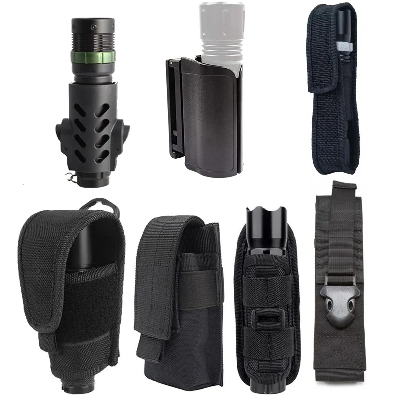 Tactical Flashlight Pouch LED Torch Holster Case Portable Waist Belt ...