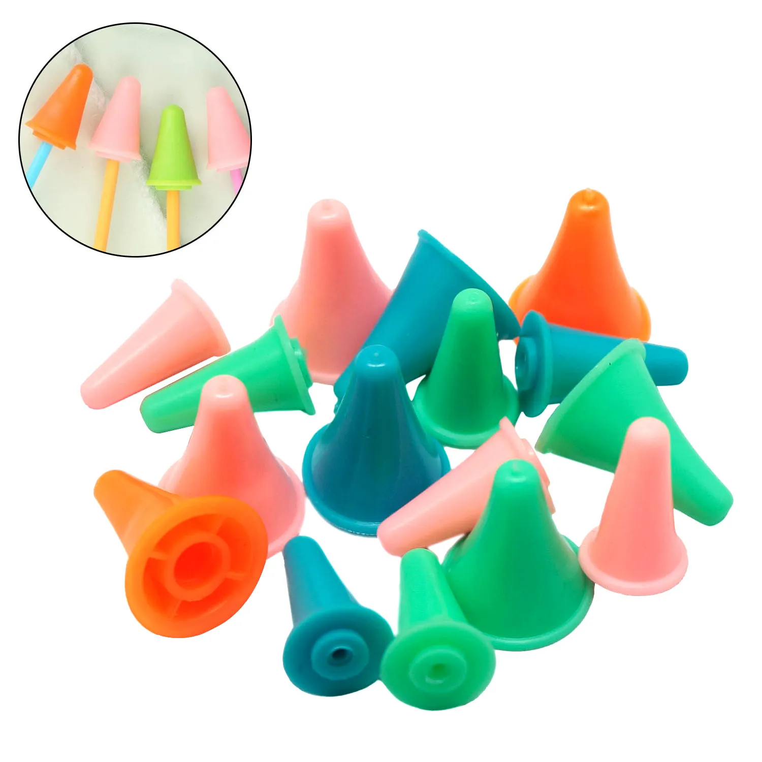 16 PCS Knitting Needles Point Protectors/Stoppers, Include 8Small ...