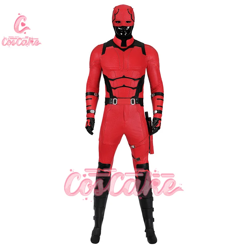 Daredevil-disfraz-de-Cosplay-traje-de-batalla-de-cuero-rojo-mate ...