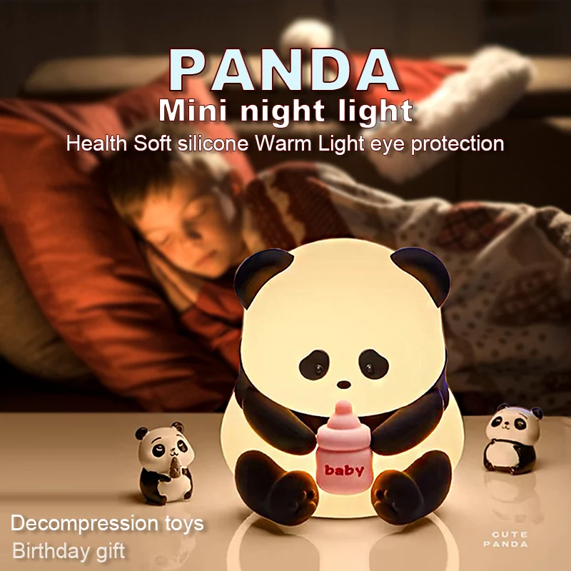 Mini-Night-Light-Panda-Lamp-USB-Rechargeable-LED-Sleep-Light-Soft ...