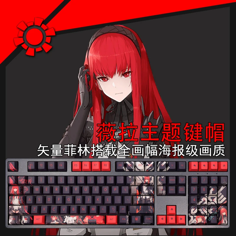 108-Keys-set-GRAY-RAVEN-PUNISHING-Vera-Keycap-PBT-Dye-Subbed-Backlit ...