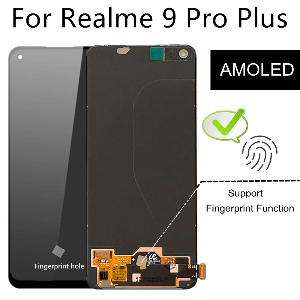 6.4" AMOLED For Realme 9 Pro Plus RMX3393 LCD Display Touch Screen ...