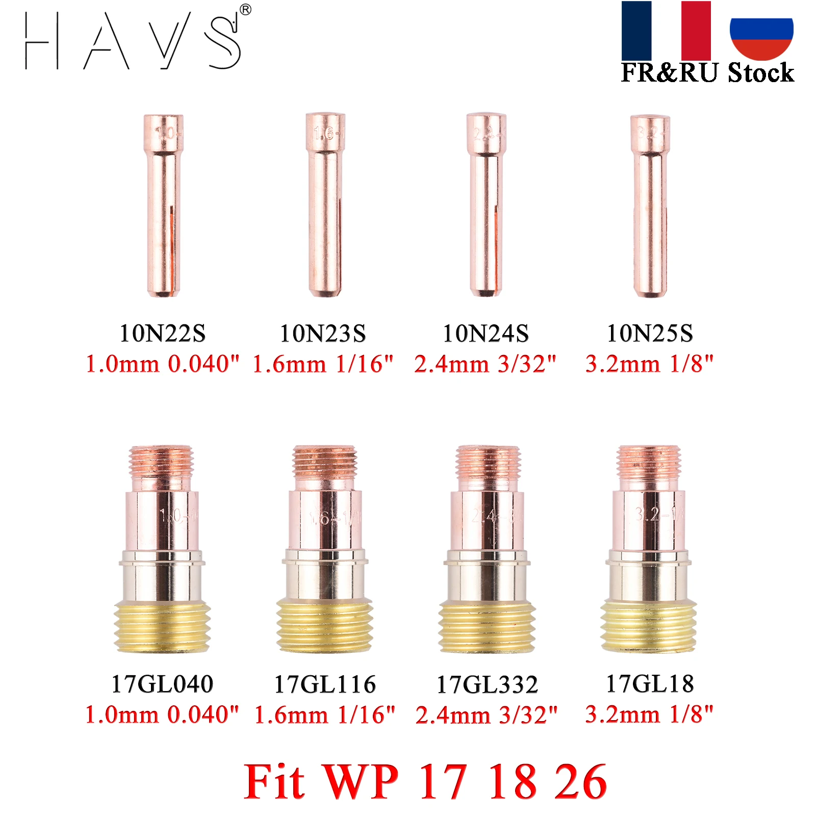1.0/1.6/2.4/3.2mm TIG Collet Body Collet 10N22S 10N23S 10N24S 10N25S ...
