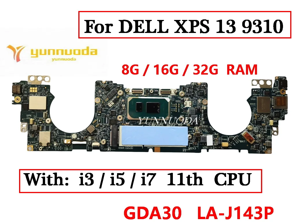 GDA30-LA-J143P-For-DELL-XPS-13-9310-Laptop-Motherboard-With-i3-i5-i7 ...