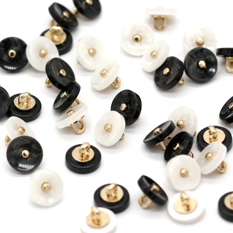 DOTOLLE 20Pcs 11mm Round White Black Light Pearl Buttons for Clothing ...