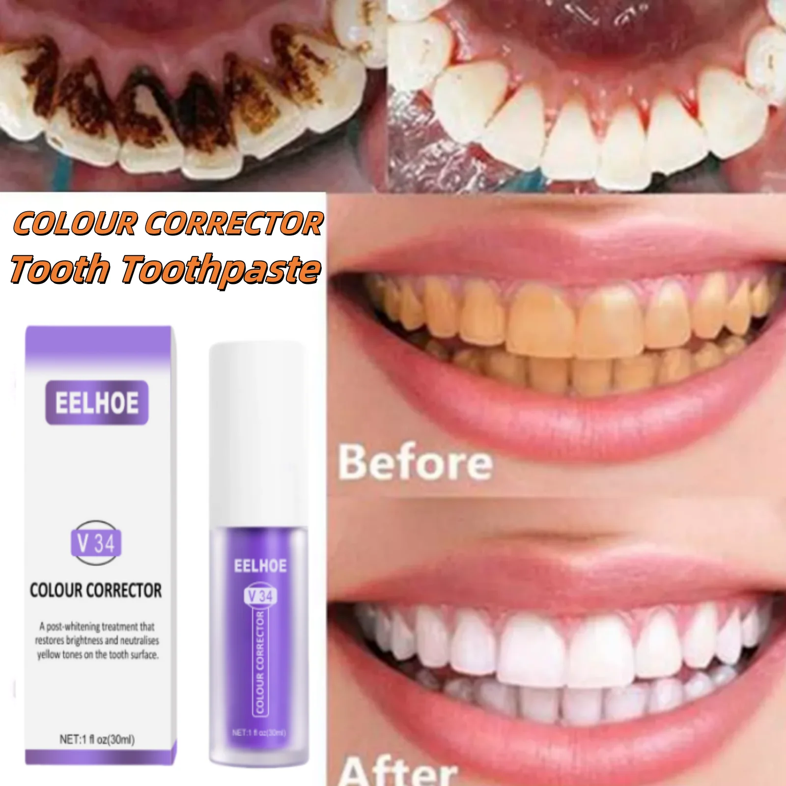 V34-Purple-Toothpaste-Removes-Tartar-Clean-Oral-Hygiene-Fresh-Breath ...