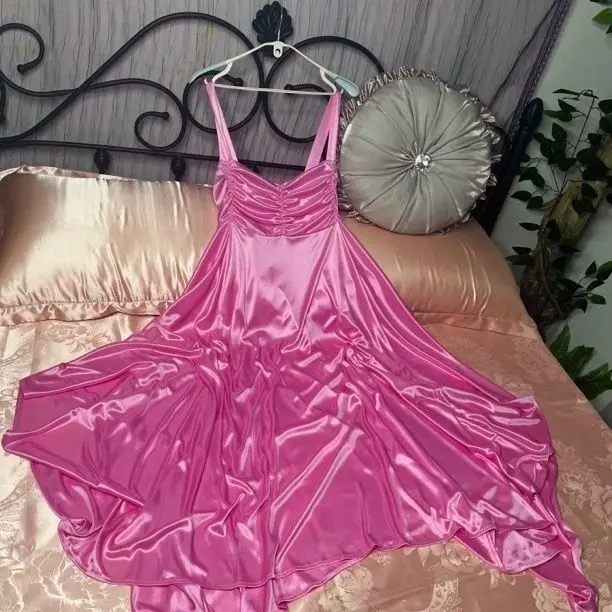 Vestido-noturno-sem-mangas-brilhante-feminino-vestido-longo-de-cetim ...