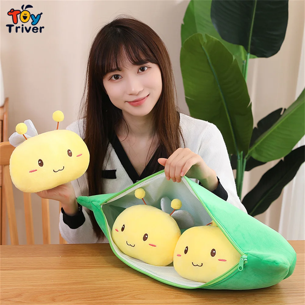 Bonito pea pod abelha brinquedos de pelúcia animais de pelúcia boneca ...