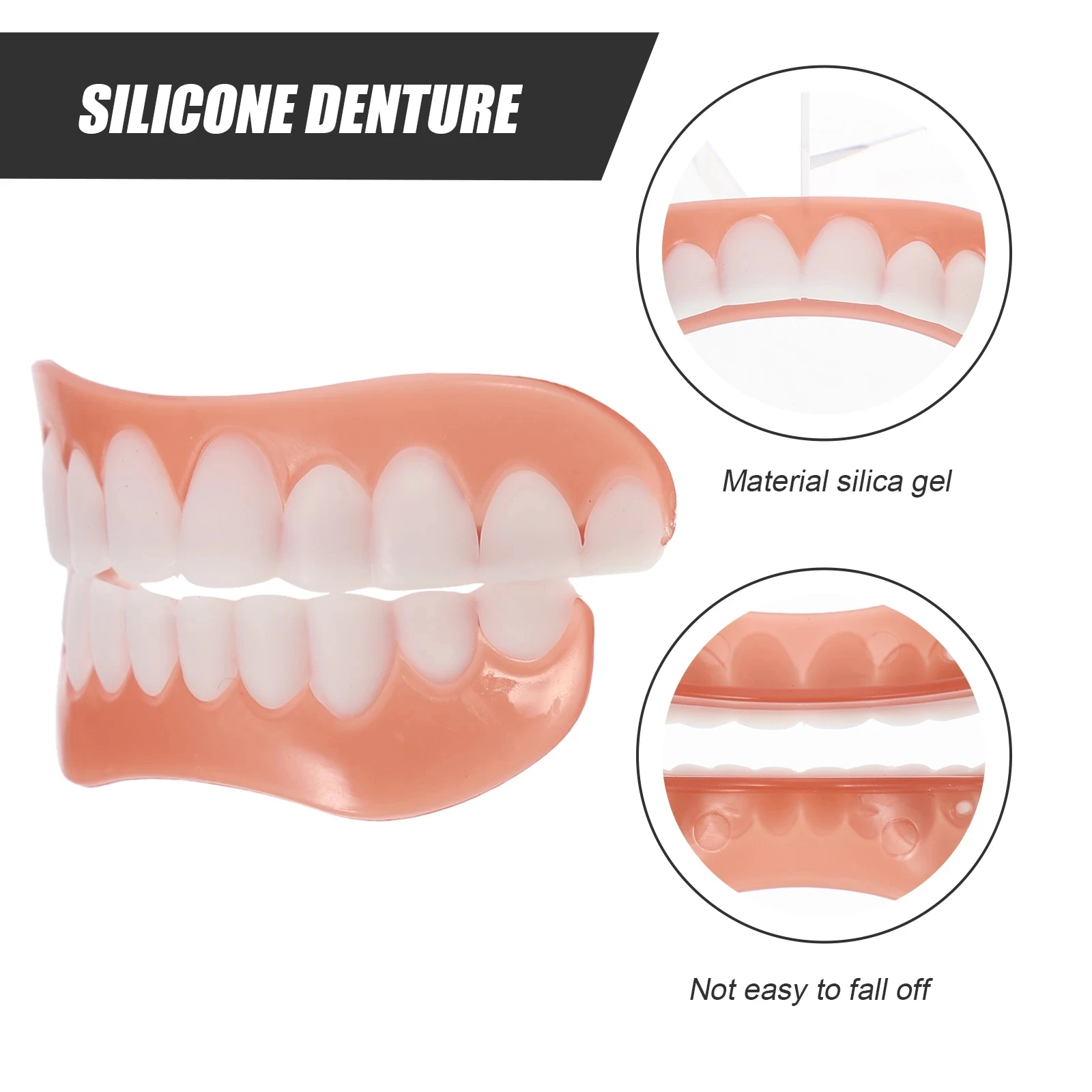 Couleur supérieure Dentier adhésif en Silicone Extra-fin, fausses dents ...