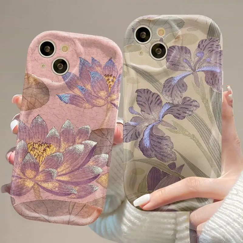 Purple-Lotus-Phone-Case-For-Samsung-Galaxy-S24-S23-Ultra-S20-FE-S21-S24 ...