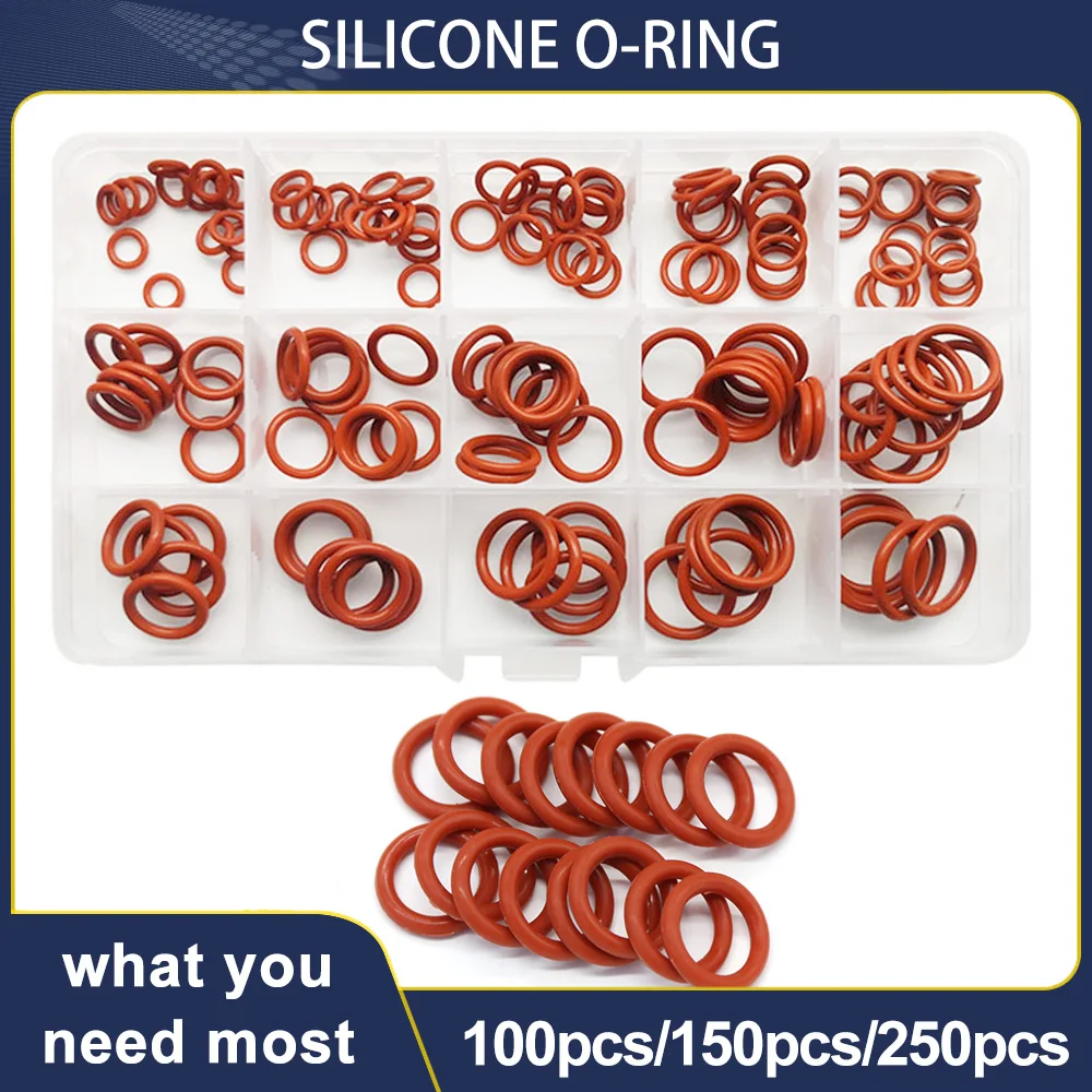 100pcs-150pcs-250pcs-Boxed-Silicone-O-ring-Sealing-Gaskets-Set-Washer ...