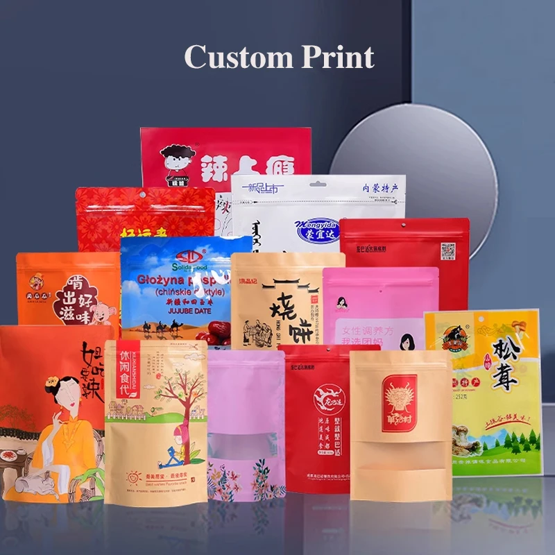 Zip Lock Gift Packaging Waterproof Pouch With Window Food Bags Heat ...