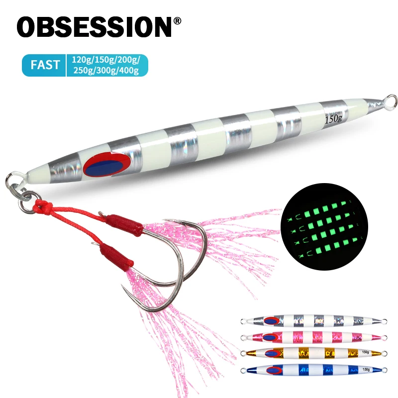 OBSESSION J28 120g 150g 200g 250g 300g Fast Sinking Saltwater Jigging ...