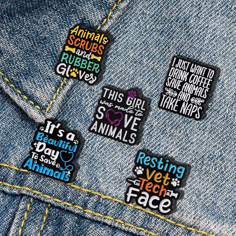 Save-Animals-Volunteer-Association-Enamel-Pins-Stethoscope-Syringes ...