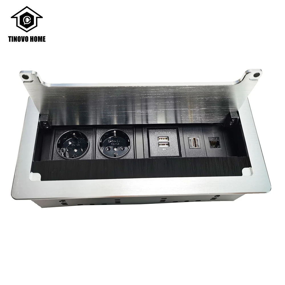 Brush Clamshell Information Tabletop Socket/2 EU Standard Power Plug ...