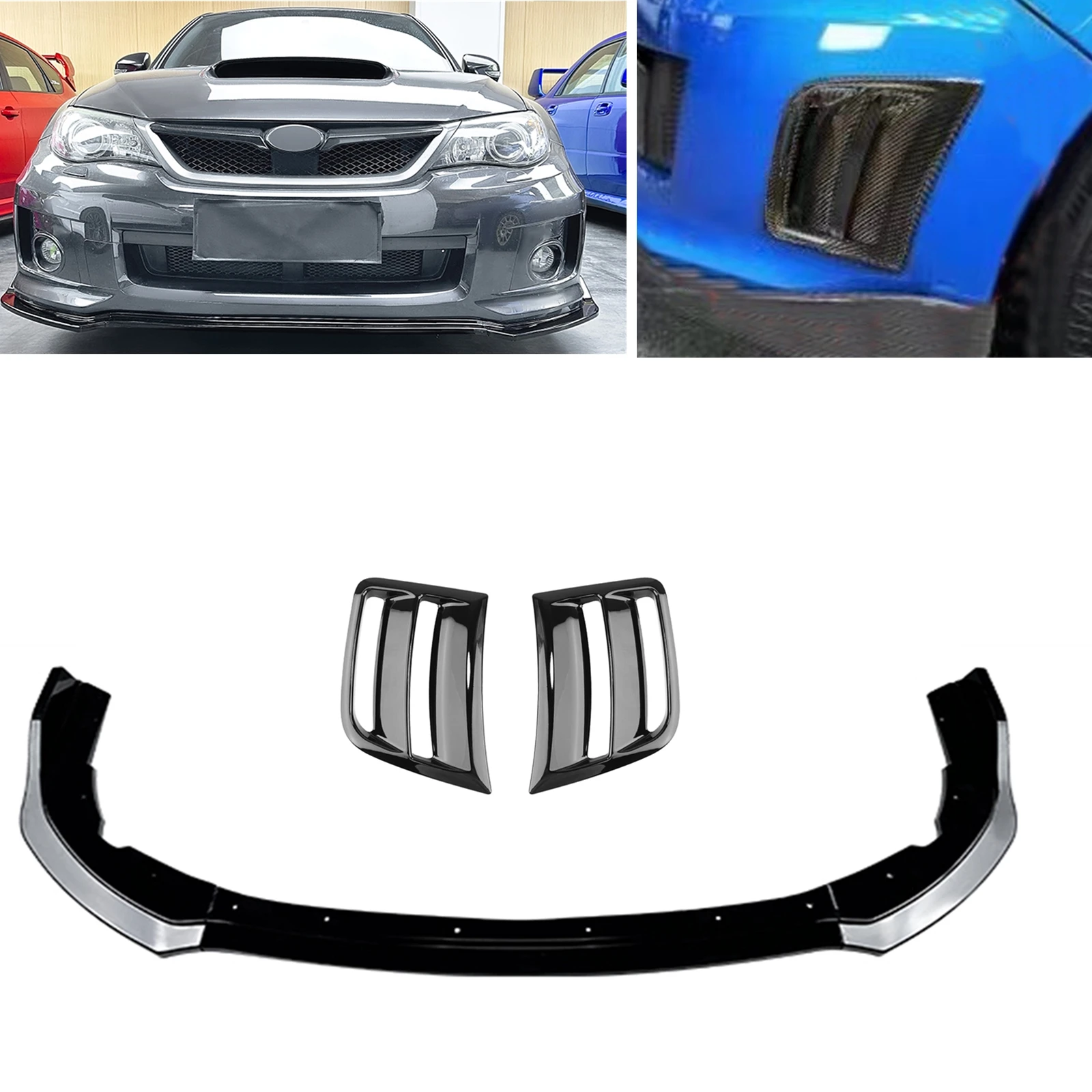 Car-Front-Bumper-Spoiler-Lip-Splitter-Side-Air-Vent-Intake-Frame-Cover ...