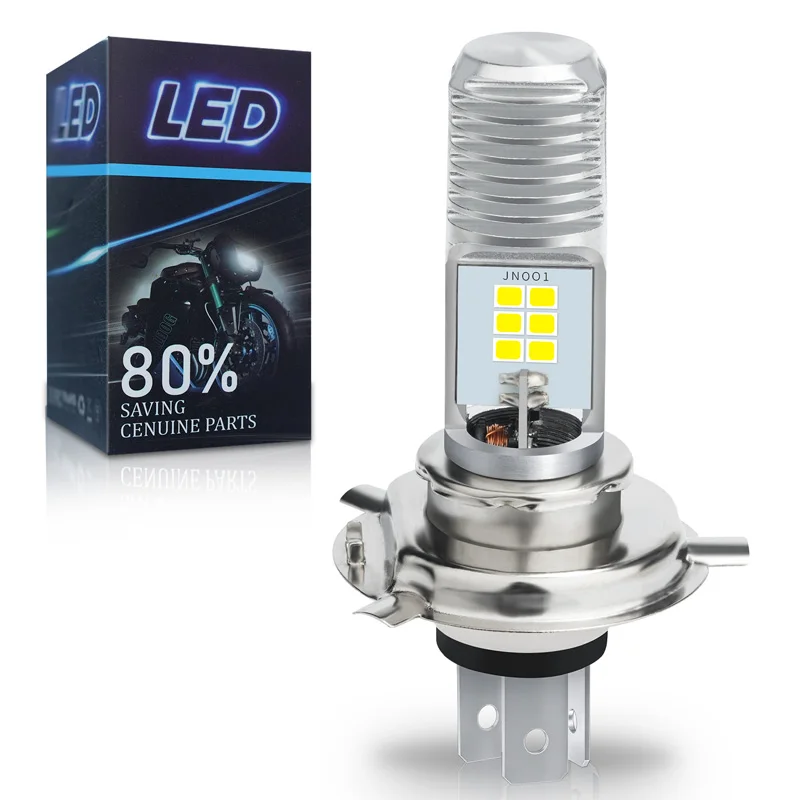 Faro-LED-H4-para-motocicleta-l-mpara-BA20D-P15-6000K-1600LM12V-haz-alto ...