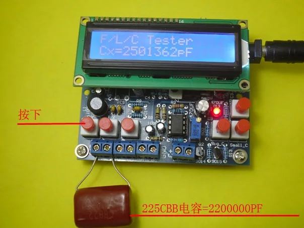 Diy 키트 Lcd 디지털 세옴 미터 주파수 커패시턴스 인덕턴스 미터 사이모미터 Cf 인덕터 커패시터 테스터 퍼미미터