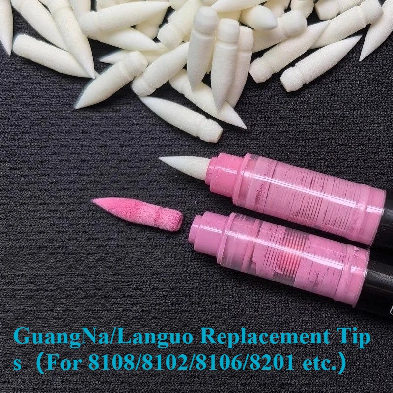 300/500pcs GuangNa Replacement Tips Dual Brush Markers Pens Fabric Rock ...